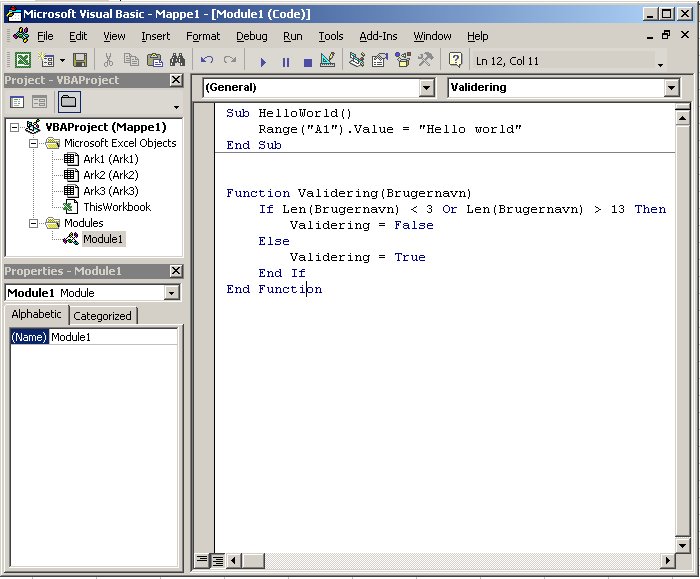 Excel Vba Kursus Introduktion Til Vba Dit Første Vba Program